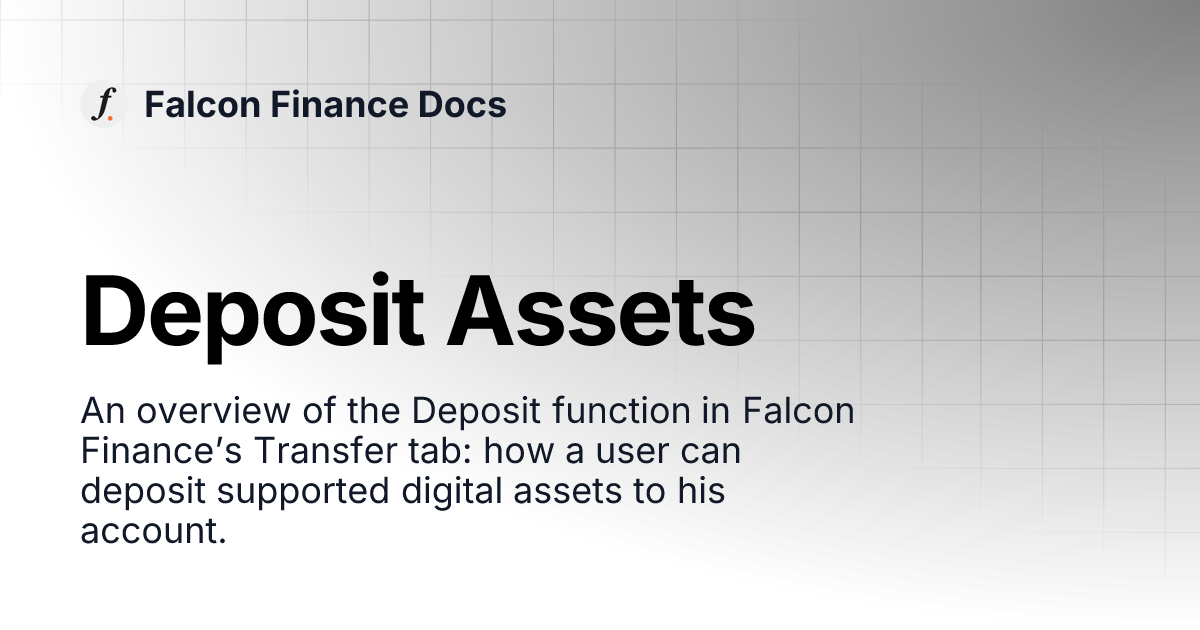 Deposit Assets | Falcon Finance Docs